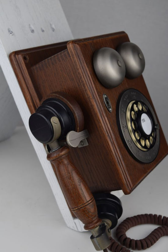 Reproduction Compact Wood Wall Phone with Rotary Dial - Oldphoneworks – oldphoneworks