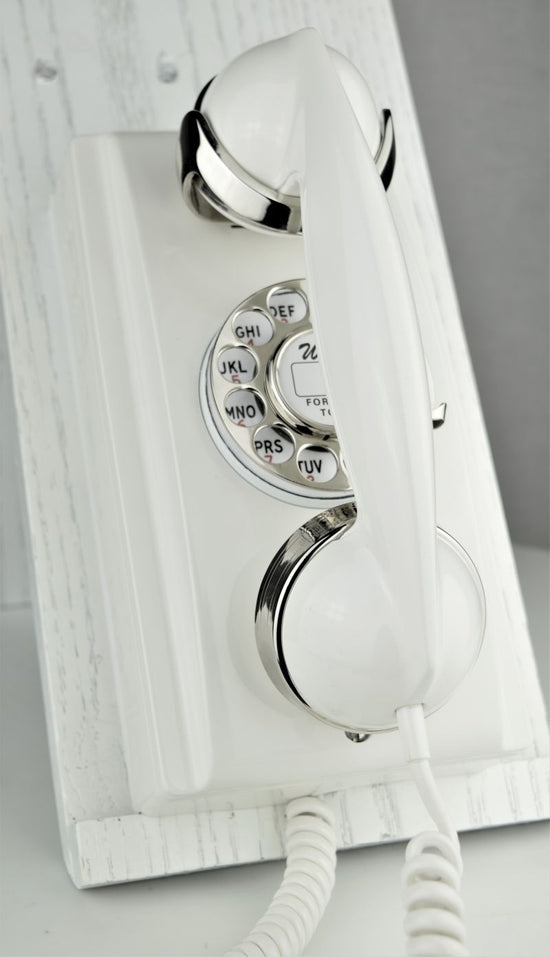 Custom White 354 Wall Phone with Chrome Trim - Oldphoneworks ...
